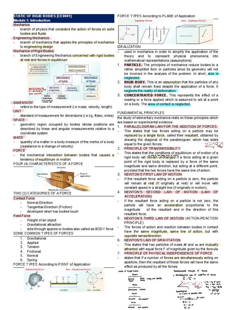 Engineering Mechanics Basics | PDF | Force | Newton's Laws Of Motion