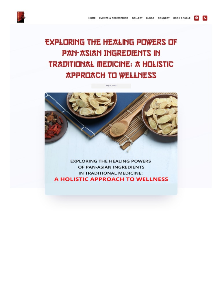 Exploring The Healing Powers of Pan-Asian Ingredients in Traditional Medicine: A Holistic ...