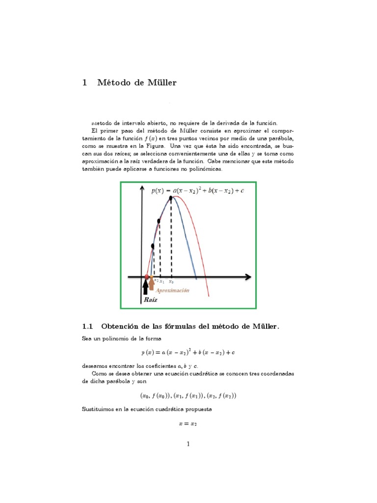 Metodo de Müller | PDF | Ecuación cuadrática | Ecuaciones
