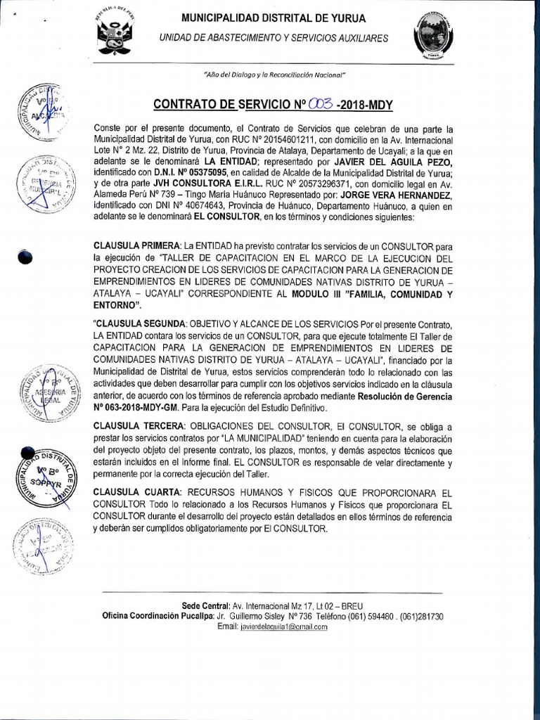Contrato 003 2018 Mdy PDF | PDF