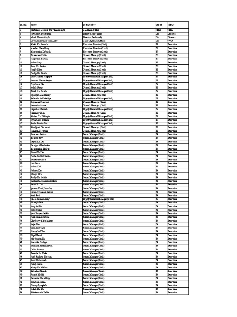 Neepco-Employees As On March 17 | PDF