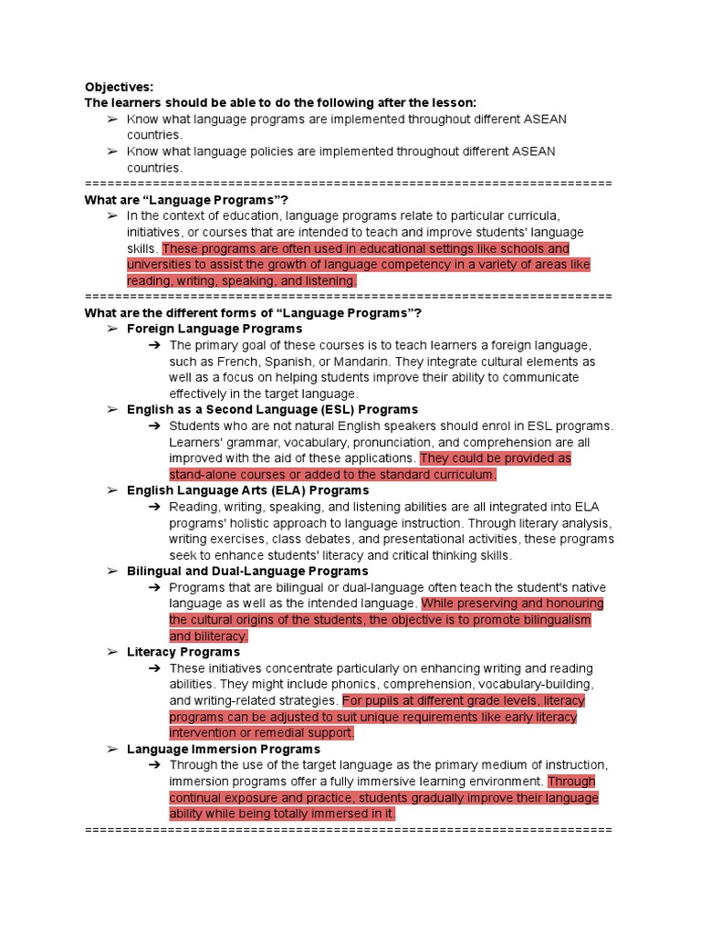 From Monolingual To Multilingual - Language Programs and Policies ...