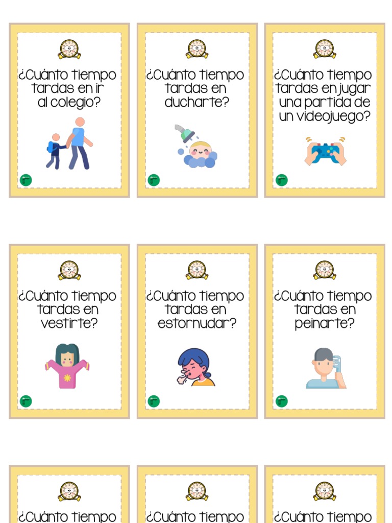 Tarjetas Orientacion Temporal | PDF