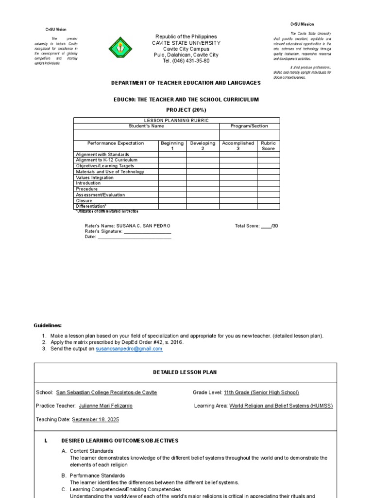PROJECT-Detailed Lesson Plan | PDF | Halakha | Prophets And Messengers ...