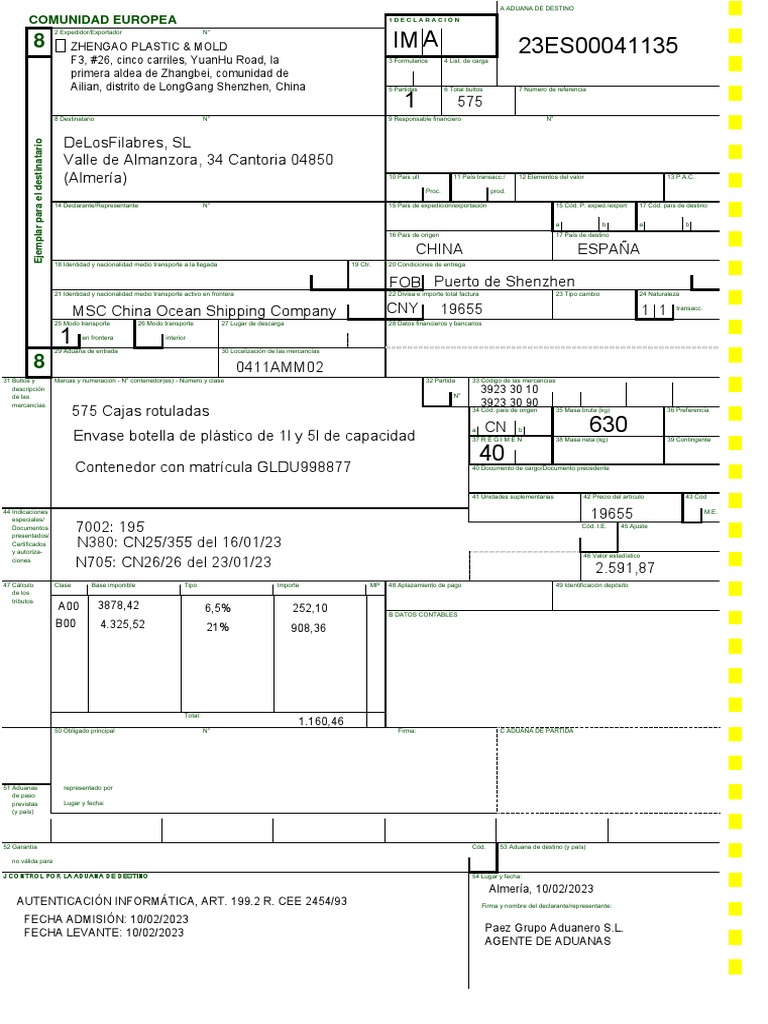 DUA Export: Documentación Aduanera | PDF | Economias