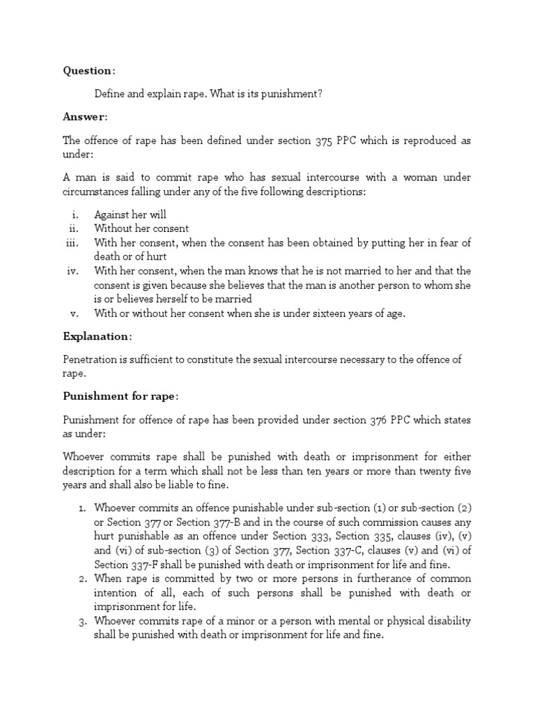 20.rape Section 375 PPC | PDF | Rape | Crimes