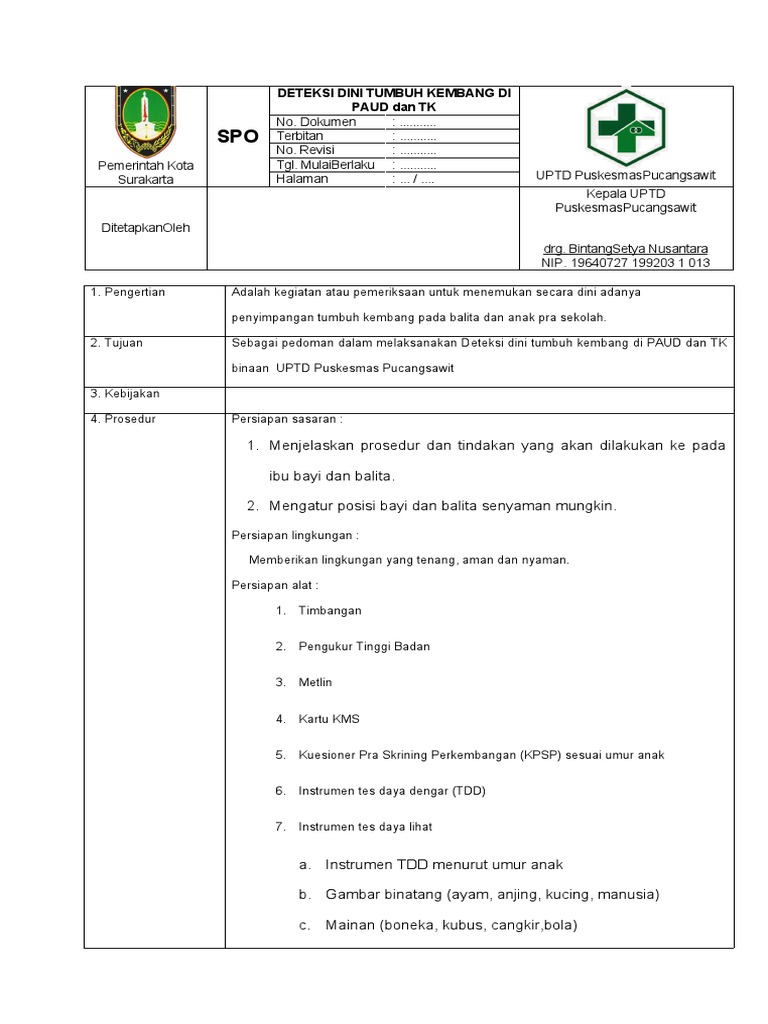 SOP DDTK Paud Dan TK | PDF