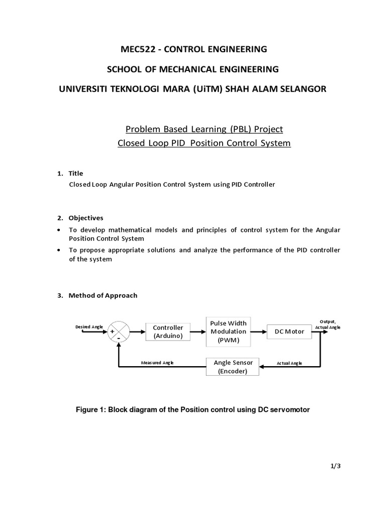 Lab Sheet MEC522 PBL (ArduinoDC - MotorEncoder - Close Loop) | PDF | Control Theory | Control System