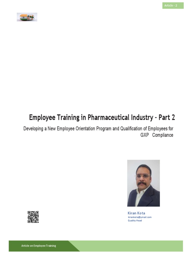 Employee Training in Pharmaceutical Industry - Part 2 | PDF ...