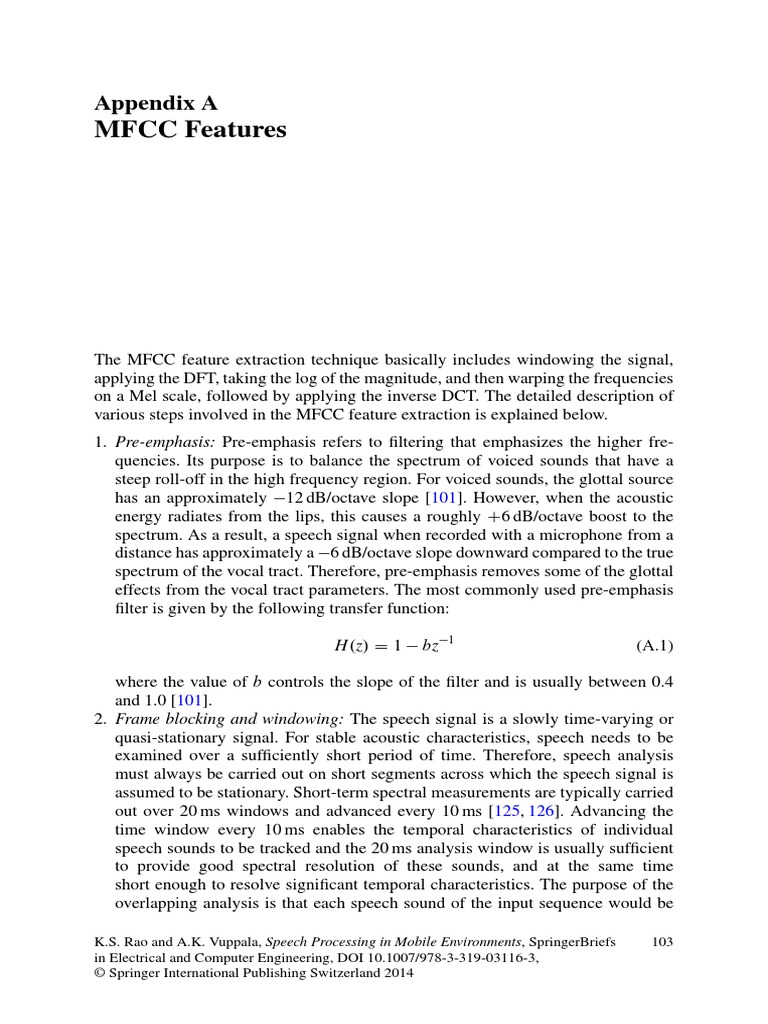 MFCC Features: Appendix A | PDF | Support Vector Machine | Applied Mathematics