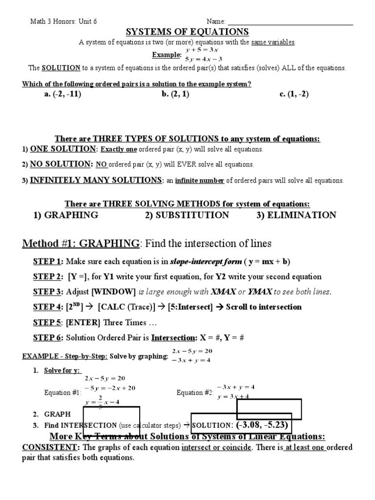 Systems of Equations U6 | PDF | Equations | Elementary Mathematics