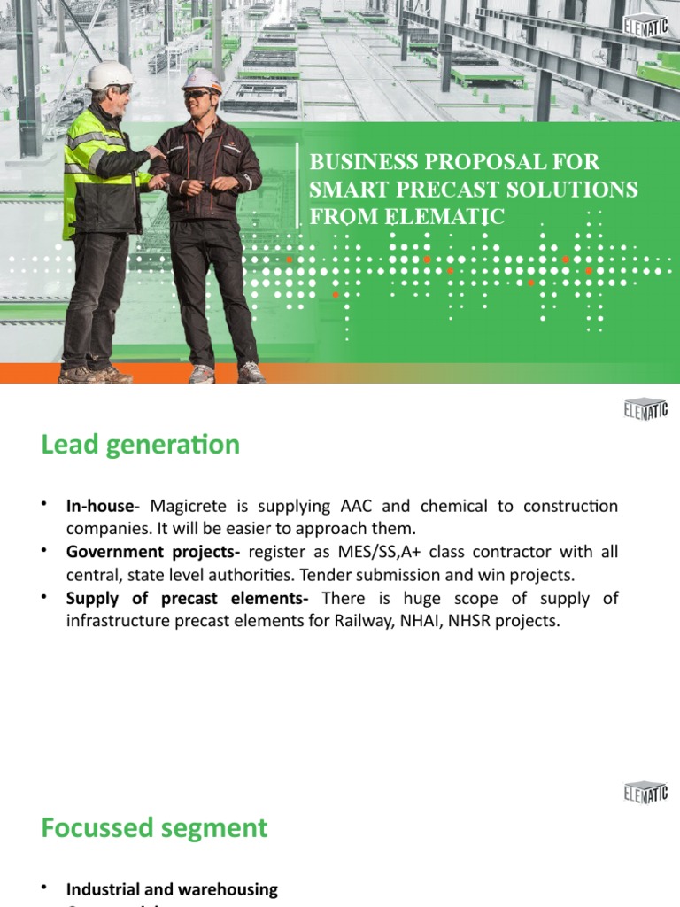 Business Proposal - Precast Contractor | PDF | Precast Concrete | Economies
