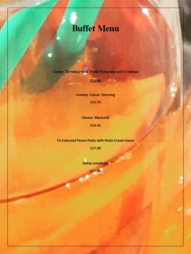 Buffet Menu | PDF