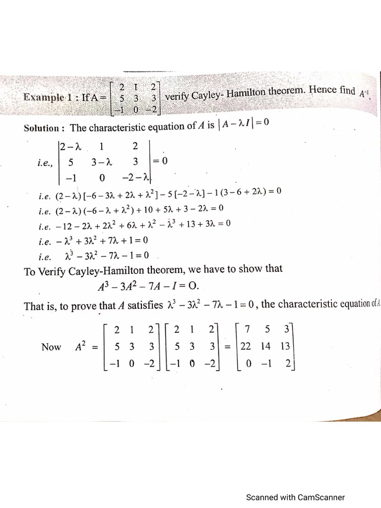 Cayley Hamilton Theorem | PDF