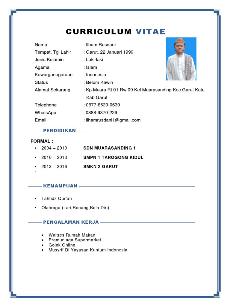 Contoh CV Mandiri Ilham | PDF