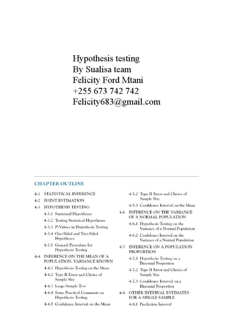 Hypothesis Testing Pdf Statistical Hypothesis Testing Statistics