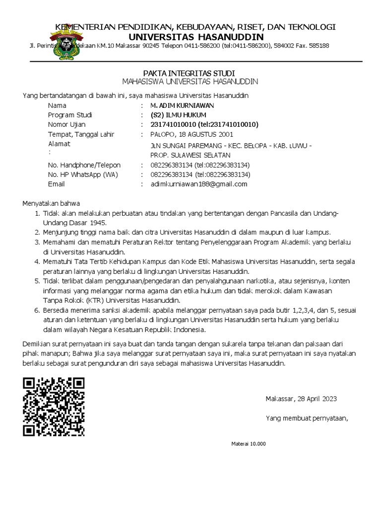 PMB - UNHAS Baru | PDF