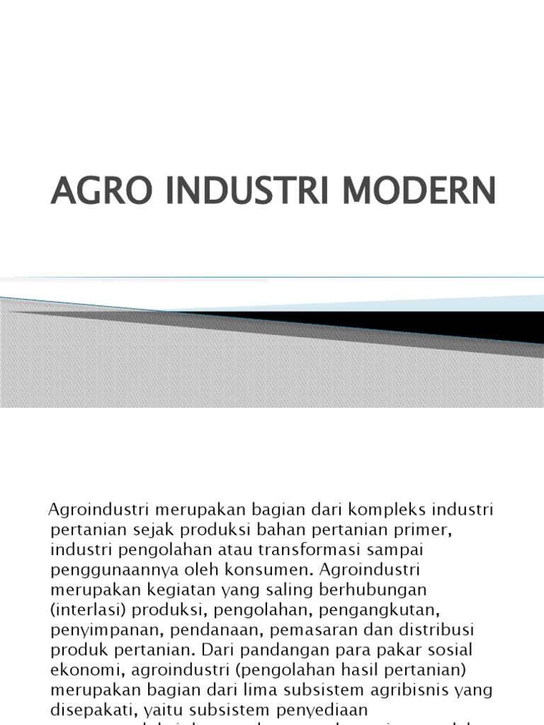 Agro Industri Modern | PDF