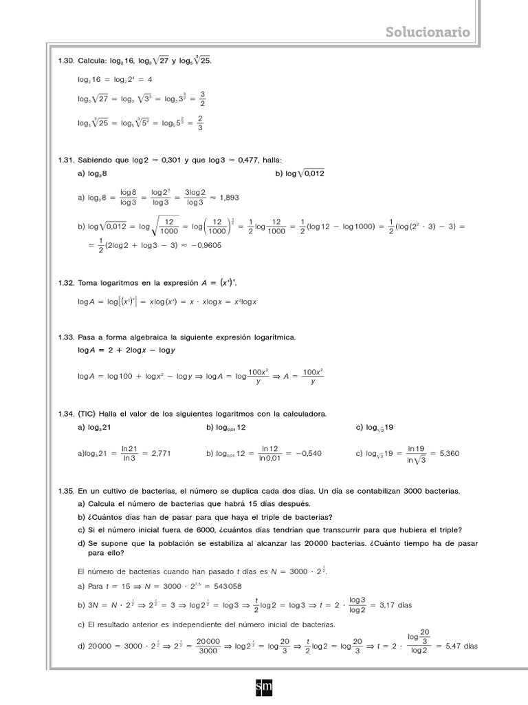 B1 MCCSS Logaritmos Ejer 01 | PDF | Matemáticas | Números