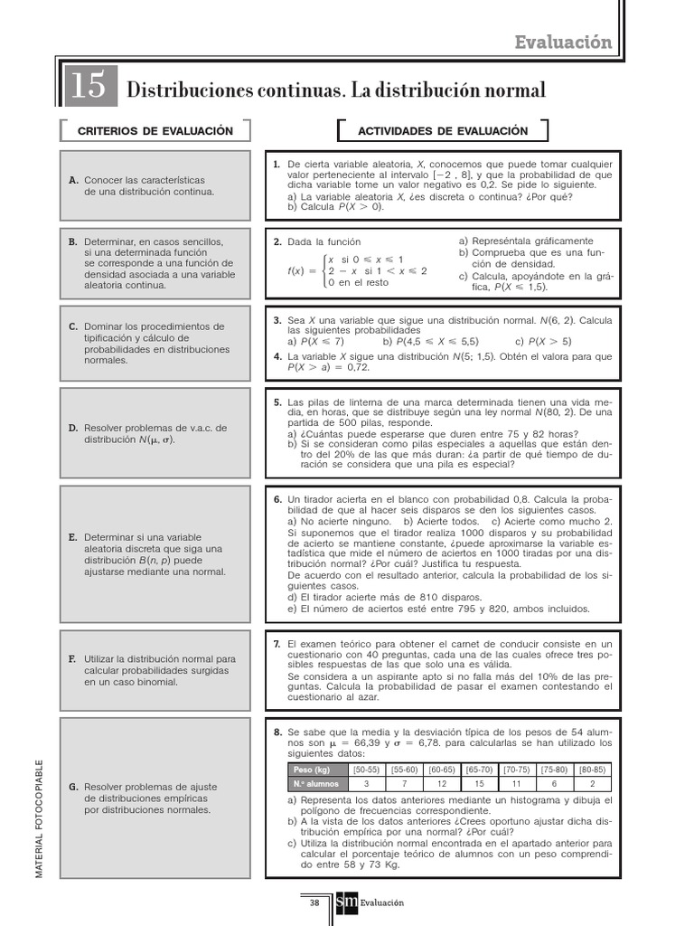 B1 MCS U15 Distribuciones-Continuas.-La-Distribucion-Normal EV SM SOL | PDF | Distribución ...