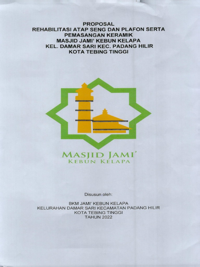 Proposal Masjid Jami' Kebun Kelapa | PDF