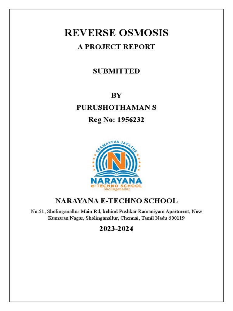 Reverse Osmosis | PDF | Membrane | Osmosis
