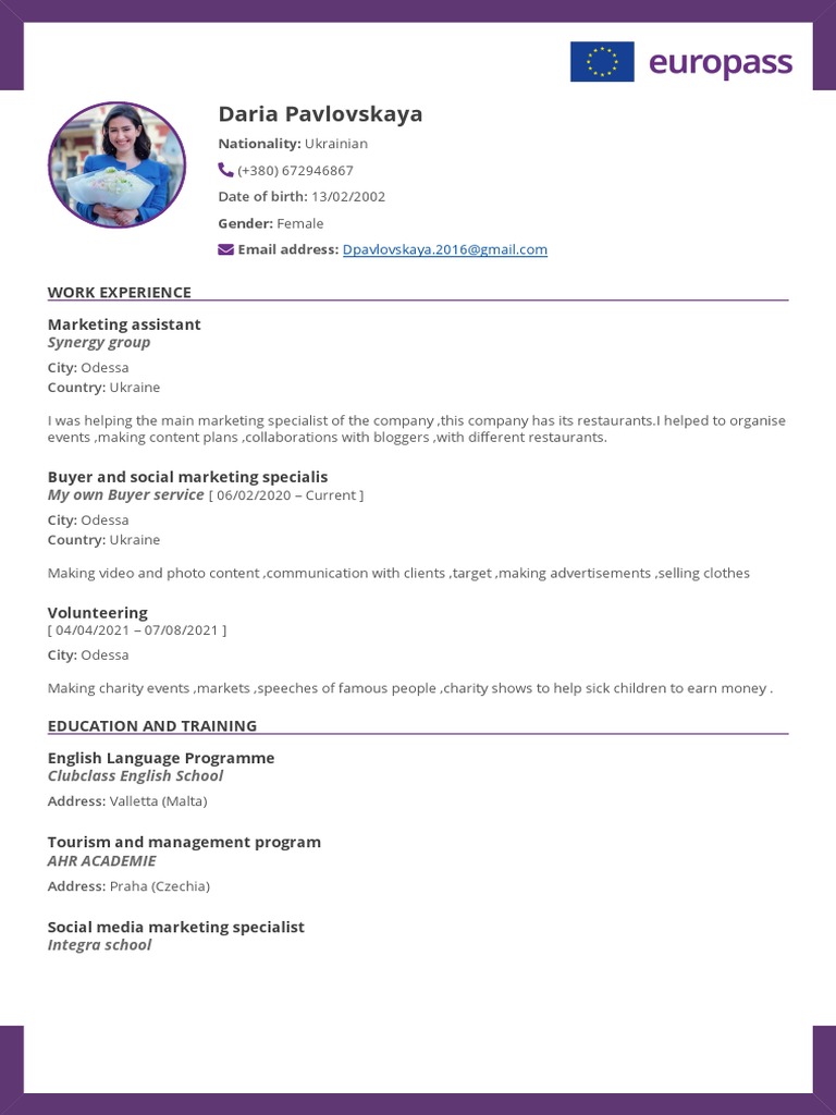 CV Daria Pavlovskaya | PDF | Social Science