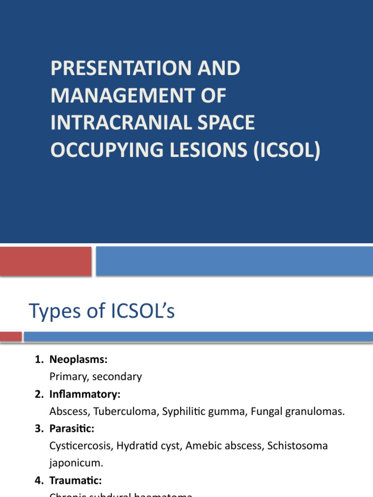 Presentation and Management of Intracranial Space Occupying Lesions ...