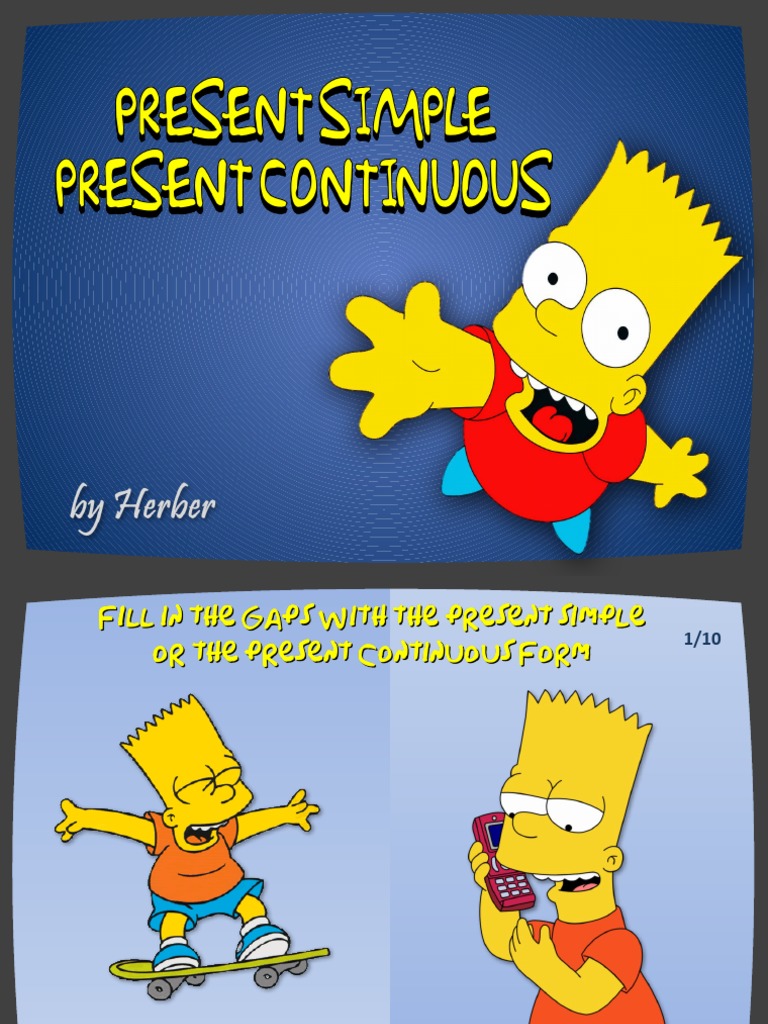 The Simpsons - Present-Simple-Present-Continuous | PDF