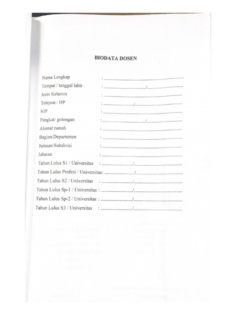 Biodata Dosen | PDF