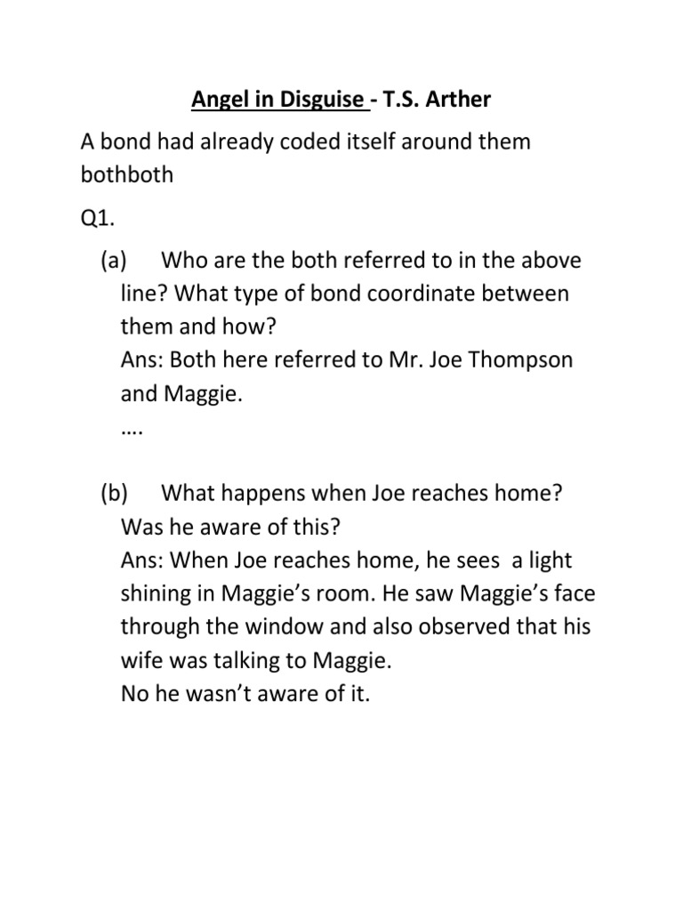 An Angel in Disguise - T.S. Arthur | PDF | Jesus