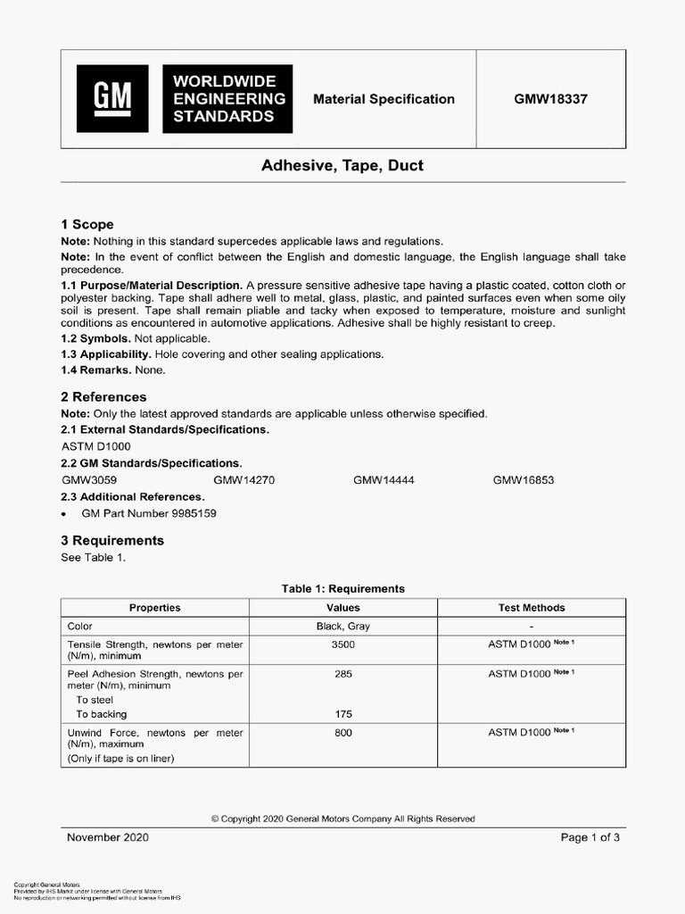 GMW 18337-2020 | PDF