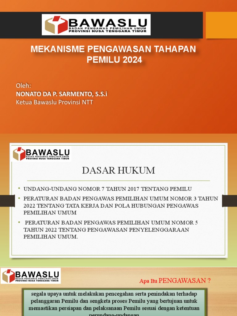 Materi Mekanisme Pengawasan Pemilu Pak Ketua | PDF