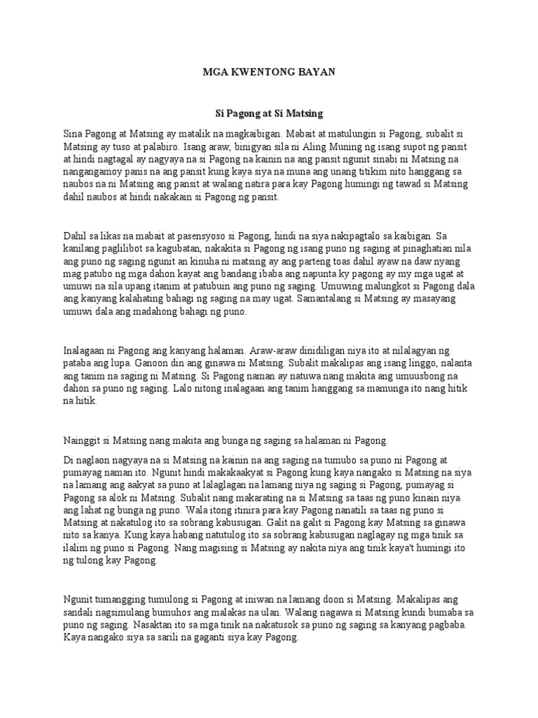 Ang Mga Kwentong Bayan | PDF