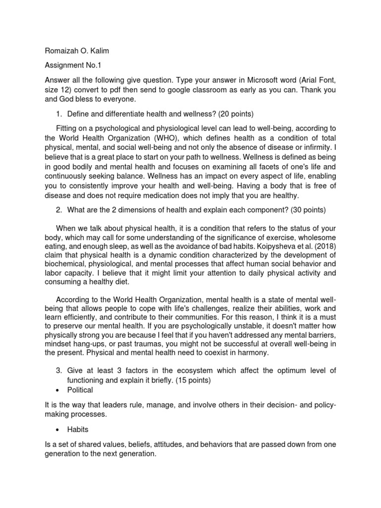 Health and Wellness: Key Concepts Explained | PDF | Health Education ...