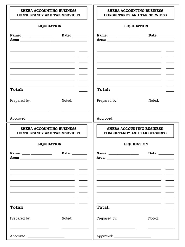 Liquidation Form | PDF