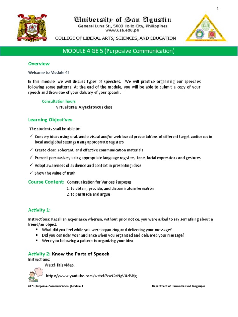 GE 5 MODULE 4 - New | PDF | Communication | Teachers