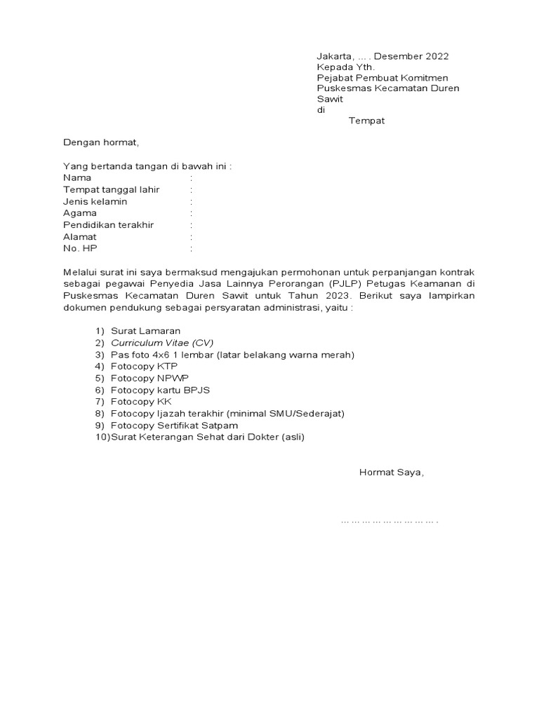 Contoh Surat Lamaran Security (1) | PDF