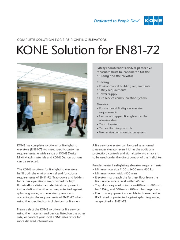 En81-72 Kone | PDF | Elevator | Firefighter