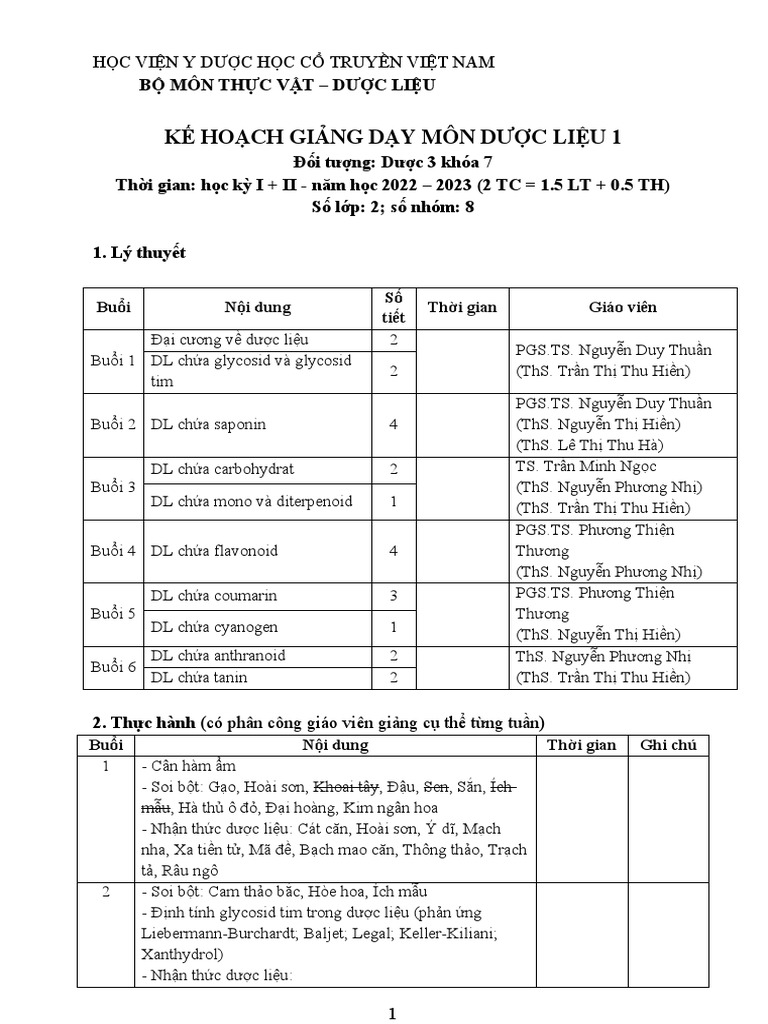 KHGD Duoc Lieu 1 D3K7 | PDF