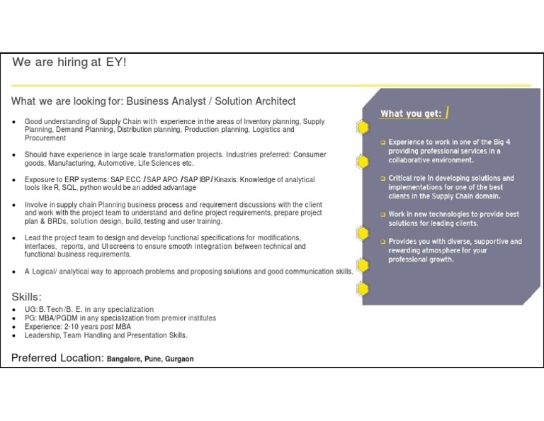 JD - EY - Business Analyst | PDF | Business