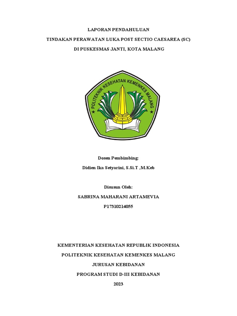 Perawatan Luka Post SC di Puskesmas Janti | PDF | Pengembangan Diri ...