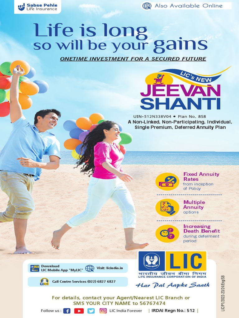 LIC S New Jeevan Shanti Sales Brochure | PDF | Insurance | Life Insurance