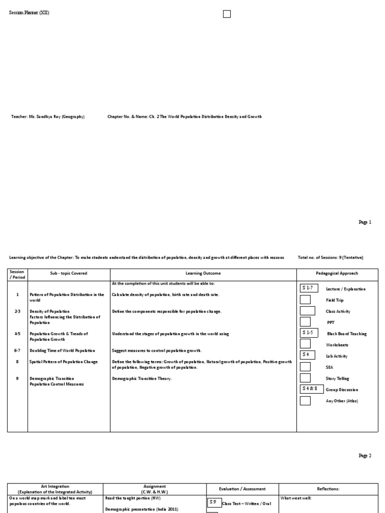 2 The World Population Distribution Density And Growth Pdf