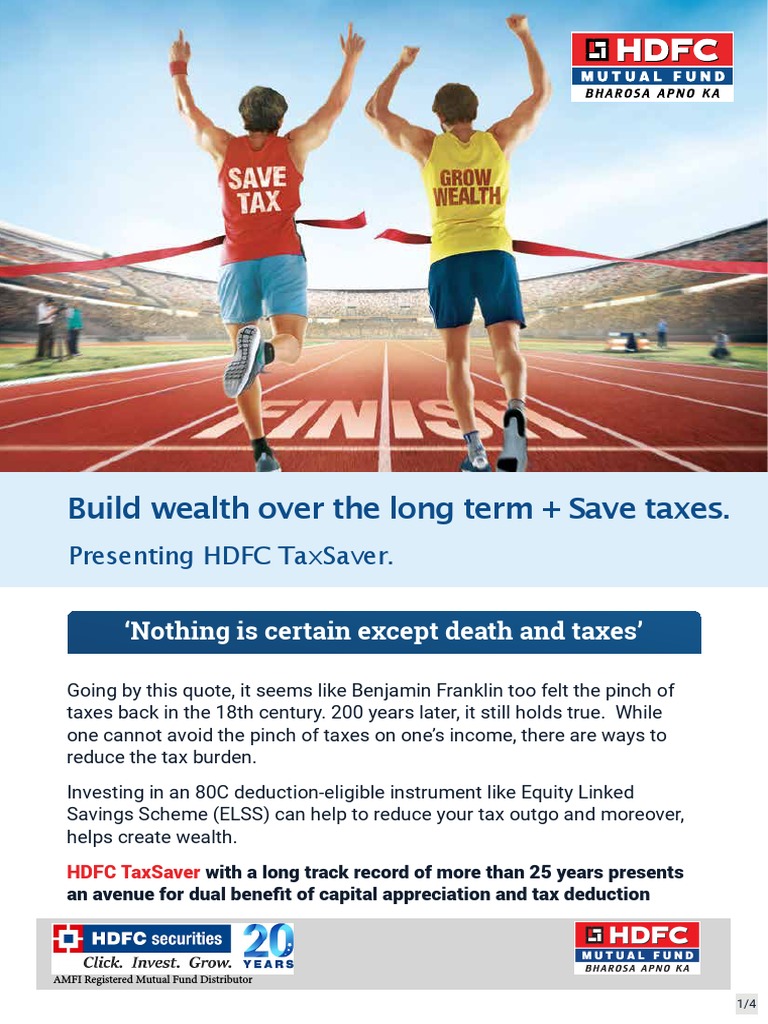 Leaflet - HDFC Taxsaver (As of Aug 30, 2022) - HDFC Sec | PDF ...