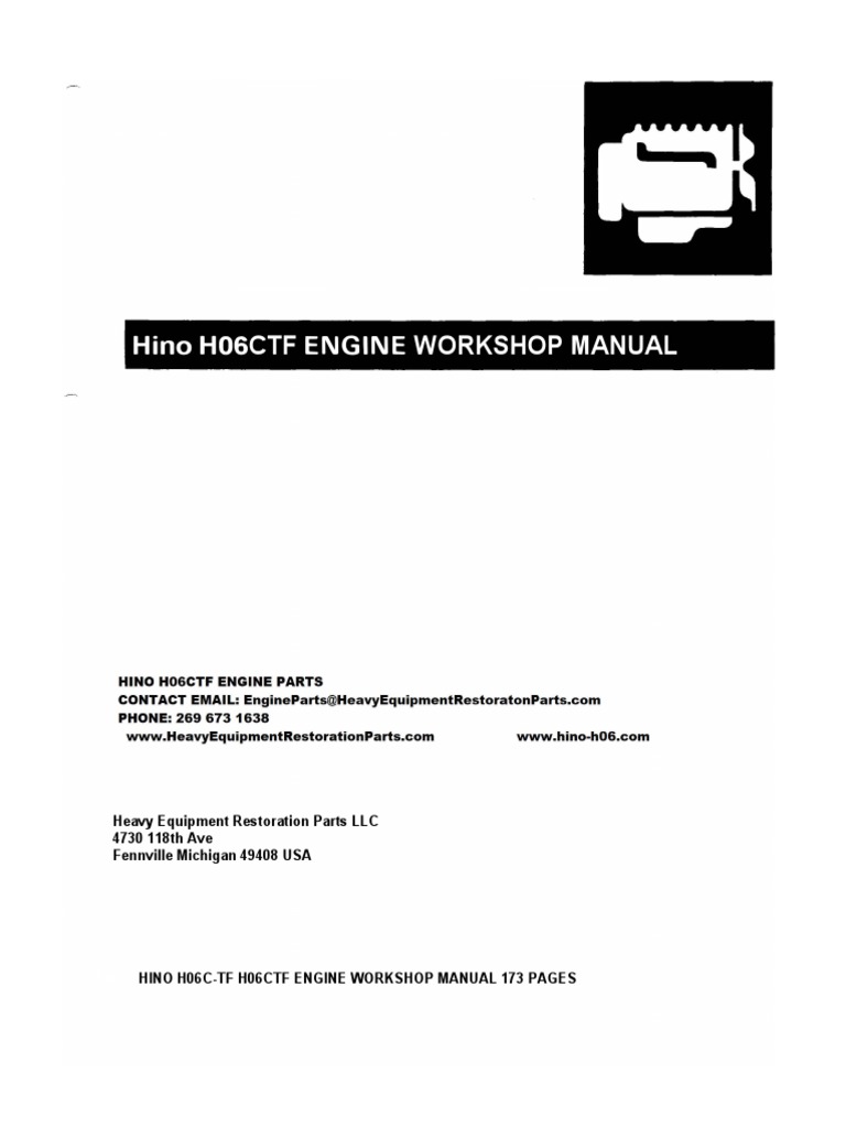 Hino H06CT Engine Workshop Manual | PDF