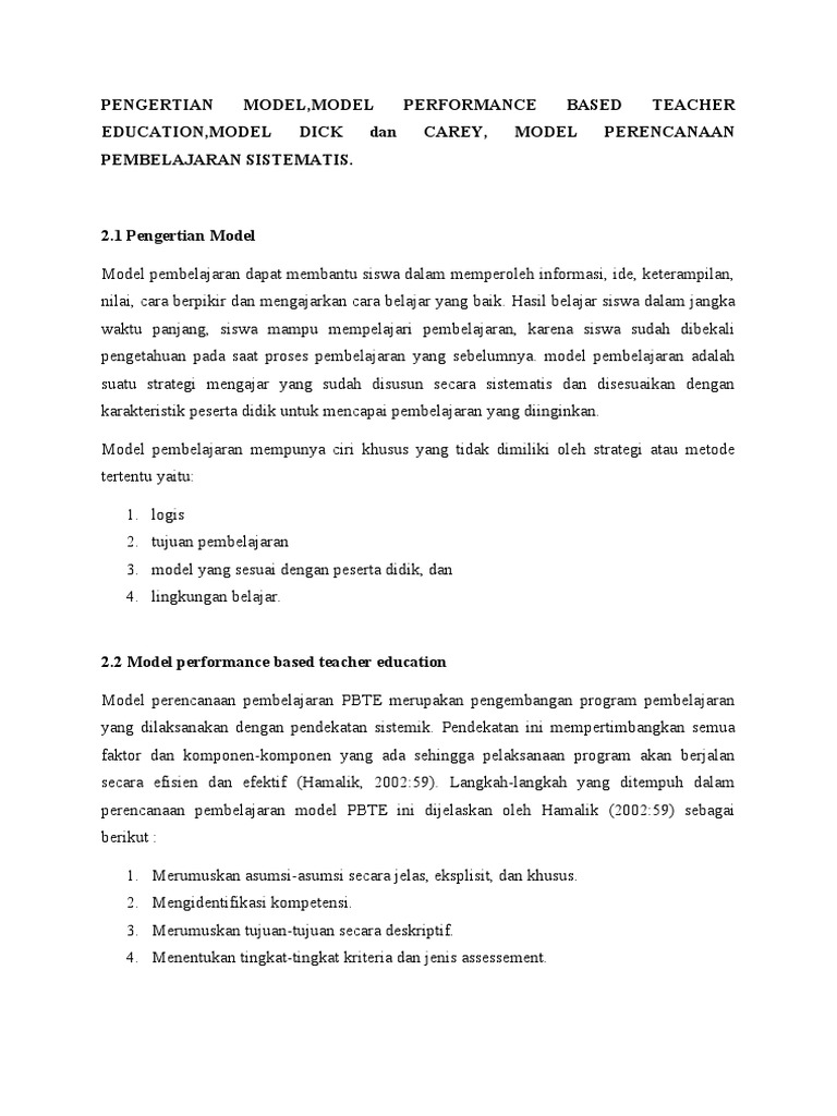 Model Pembelajaran | PDF