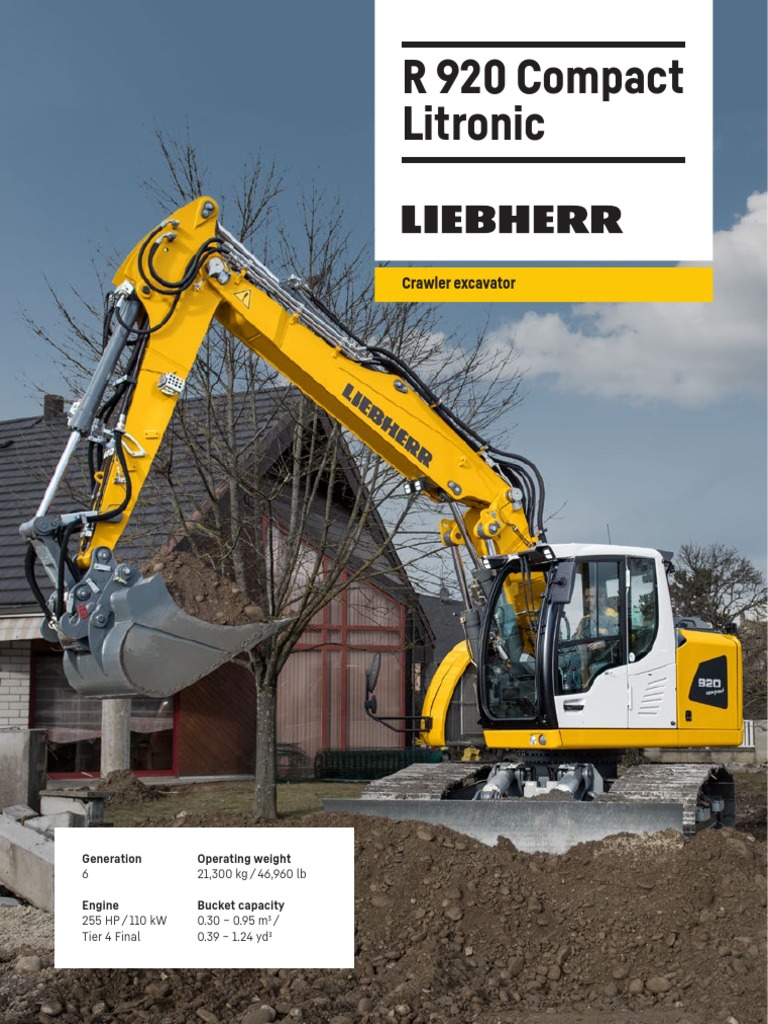Excavator Liebherr R920 | PDF | Engines | Horsepower