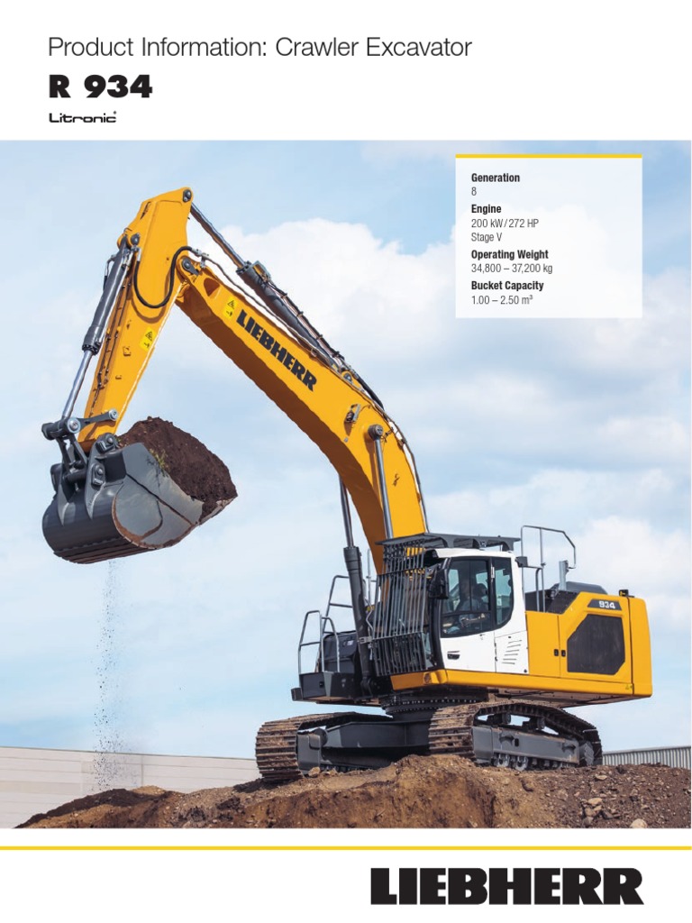 Liebherr R 934 Litronic Specifications | PDF | Mechanical Engineering ...