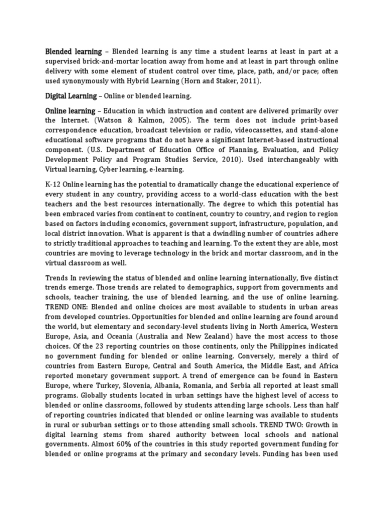 Blended Learning | PDF | Educational Technology | Learning